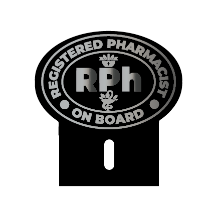 Acrylic Car Emblem: RPh Registered Pharmacist – Printaco